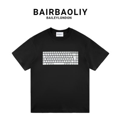 潮牌键盘设计图案舒适百搭短袖