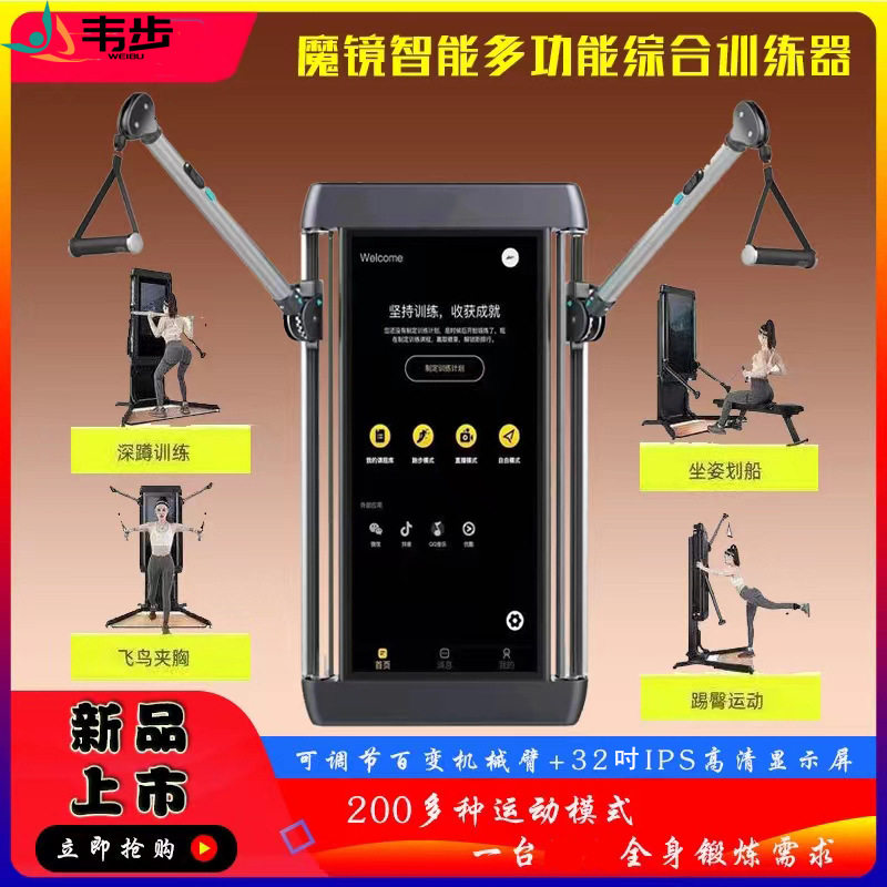 智能健身镜家用龙门架多功能壁挂式小飞鸟综合力量训练器材