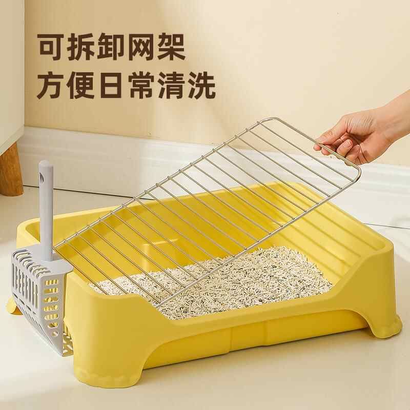 狗狗厕所防踩屎小型犬专用尿盆便盆不锈钢小狗用大小便神器狗砂盆