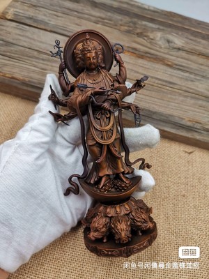摩利支天，大号33厘米高纯铜材质做旧古铜色 小号的16厘米1399元