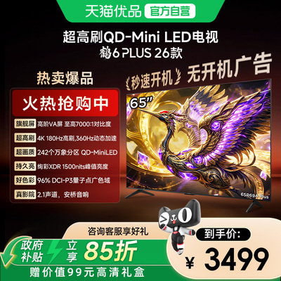 雷鸟 65英寸鹤6 PLUS 26款万象分区高阶VA屏 360Hz全通道高刷电视