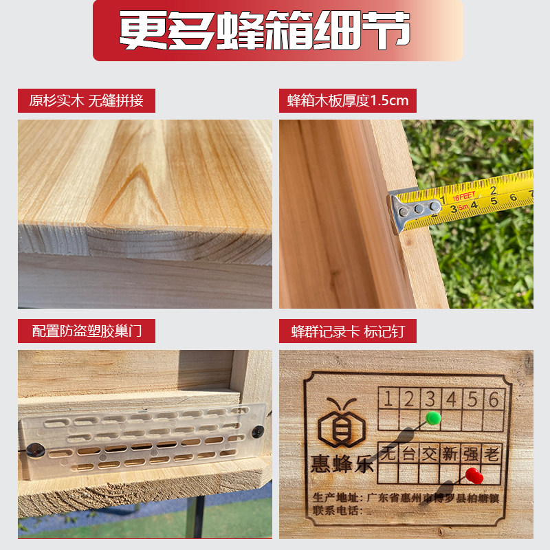 新品中蜂箱土蜂箱多n功能育王蜜蜂箱十框巢础框蜜蜂工具养蜂专用