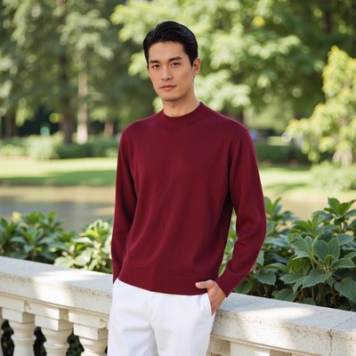 纯羊绒衫半高领可机洗长袖