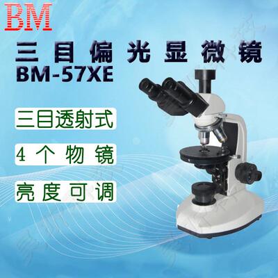 BM彼爱姆三目偏光显微镜BM-57XED三目透射式4个物镜1600倍电光源