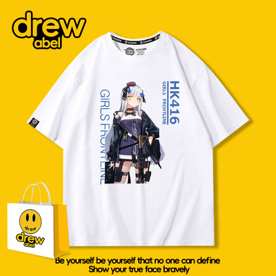 少女前线联名T恤男416小队衣服短袖夏款圆领宽松潮流潮牌百搭印花