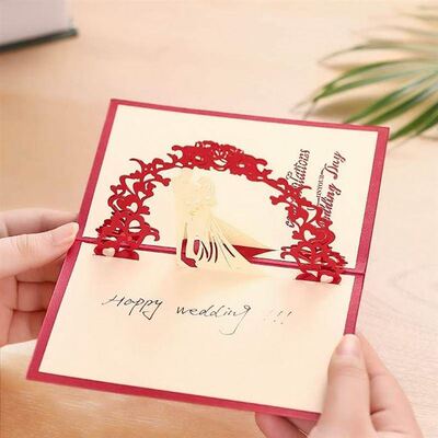 新品Anniversary greeting card 3D stereo GrSeeting Card