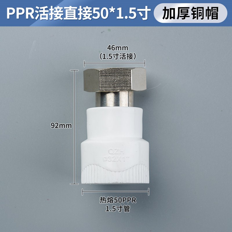 PPR活接头加厚4分6分管件热水器活直接弯头热熔水管接头水暖配件