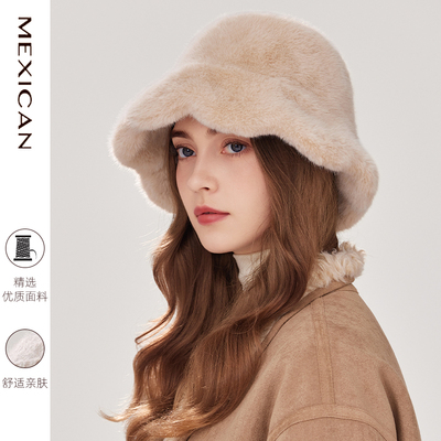 稻草人官方旗舰店水貂毛渔夫帽