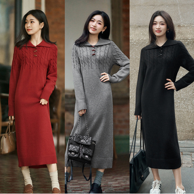 小个子三色连衣裙秋冬2025新款