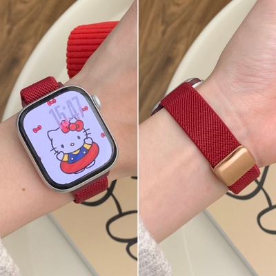 适用iwatch细款清爽尼龙磁吸表带
