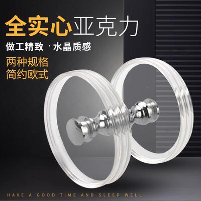 亚克力扶玻璃门水晶大拉SOI圆形璃透明单孔推拉门手把手商铺玻大