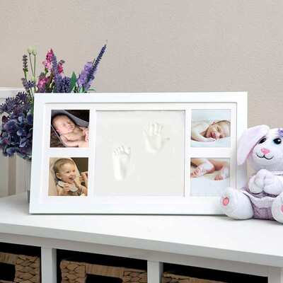 2025新款宝宝手足印相框Baby Handprint Photo Frame 实木相框