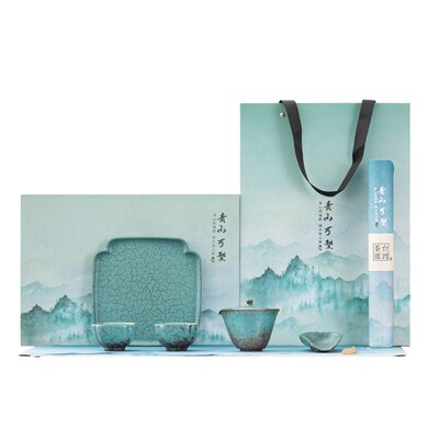 极速国潮故宫一壶两杯茶盘公司年会活动实用伴N手礼定制logo送客