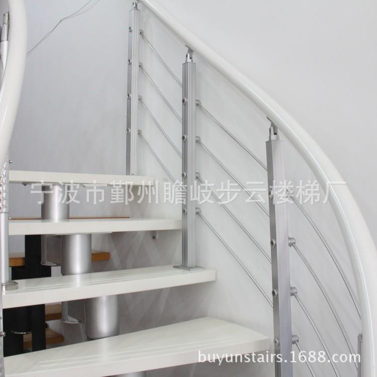 精美室内钢木整体楼梯钢木弧形楼梯阁楼楼梯成品钢木楼梯