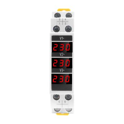 SDM010模数化导轨式交流三相数显电压表电子电工仪表AC80-500V