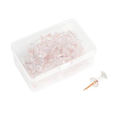 极速100pcs Transparent Rose xGold Push Pins Thumb Thumbtack