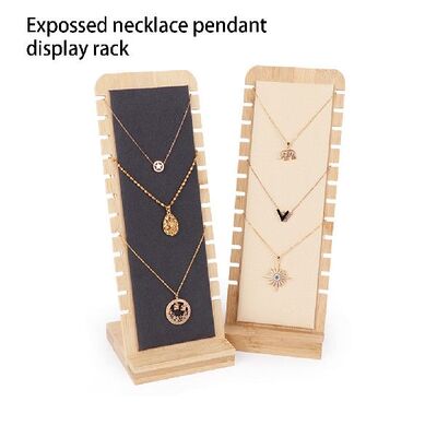 极速Solid Bamboo Worod Jewelry Stand Necklace Showcase
