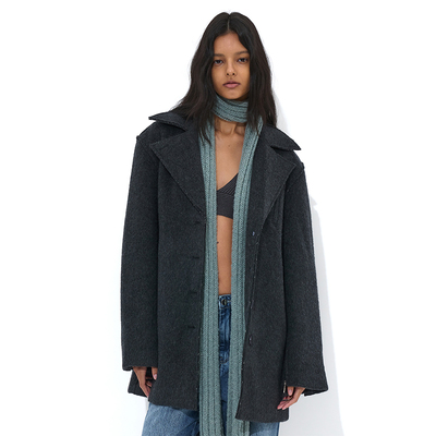 羊毛混纺2025春新款毛呢外套