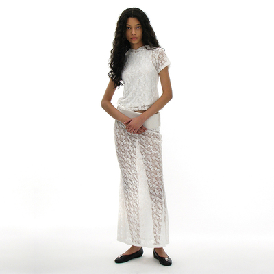 半身时尚时尚花式蕾丝半身长裙