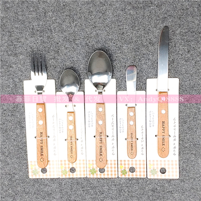 日本ECHO不锈钢刀叉勺套装西餐刀叉餐具儿童勺子牛排甜品甜点刀叉