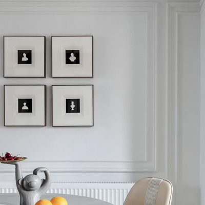 高级感极简小众装饰画餐厅复古个性组合挂画里立体卡纸石膏头像画