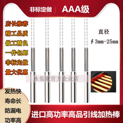 进口不锈钢模具加热棒高功率单头单端电热管6X8X10X12x50X60X80mm
