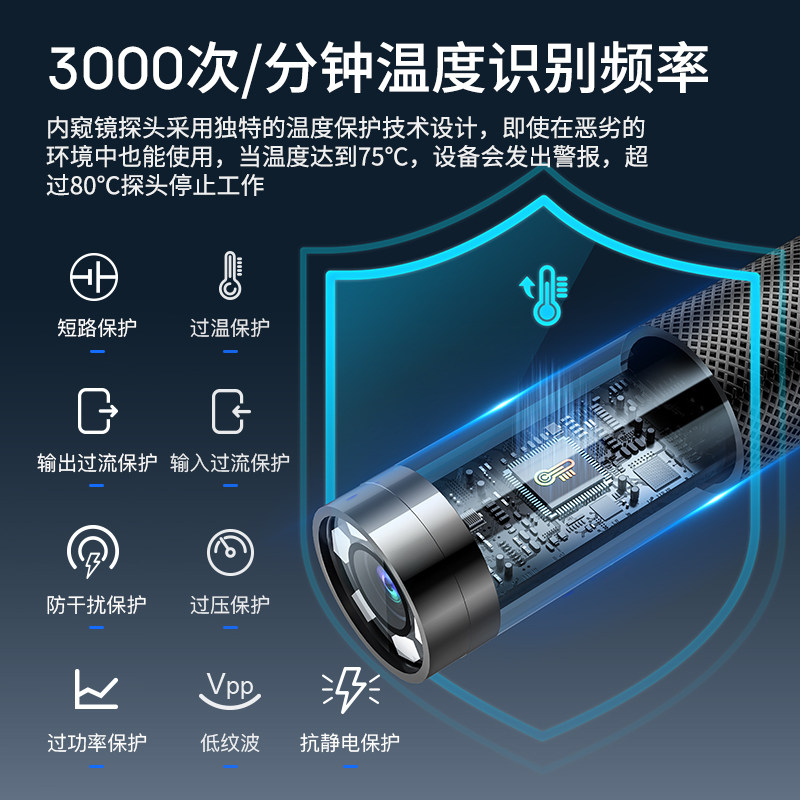 720度旋转弯专业级汽修工业内窥镜高清摄像头发动机管道探测器