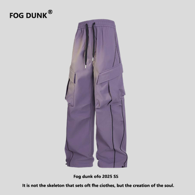 FOG DUNK直筒工装裤春夏薄款多口袋宽松大码运动休闲阔腿长裤裤子