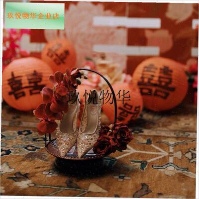 结婚鞋盒中式DIYn蝴蝶兰花篮藏鞋盒高级套圈神器新娘接亲游戏道,