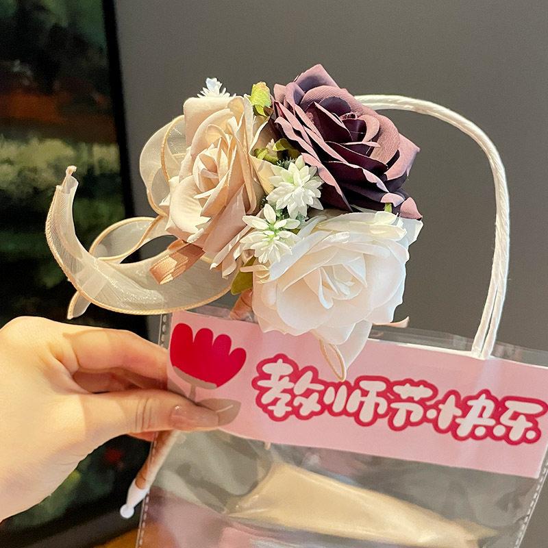 教师节礼物郁金香花笔礼品笔女老师创意礼物送永生花束玫瑰花