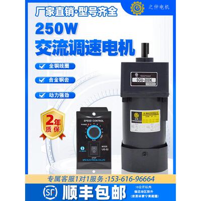 调速电机220V交流减速机250W制动电机6Ik250Rgu-Cf