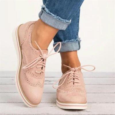 Rubber Brogue Shoes Woman Platform Oxfords British Style Cre