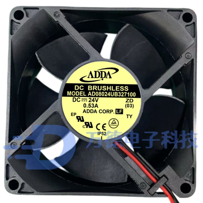 台湾 ADDA AD08024UB327100 8032 8CM 24V 0.53A 双滚珠散热风扇