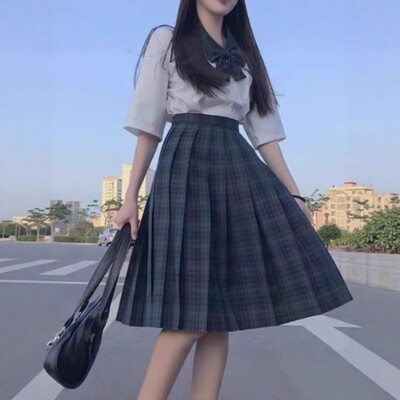 猫看花海苔jk格裙成品布日系中长裙正统校供感校服班服制服套装女