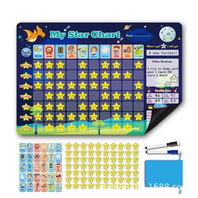 厂家直销英文儿童磁性习惯行为养成自律表奖励冰箱贴reward chart