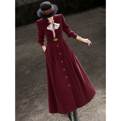 兰瑟儿2025冬季新款气质连衣裙女