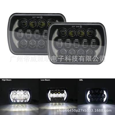 热销105W5X77X6英寸方形密封束LED头灯，带DRLLED头灯5x7