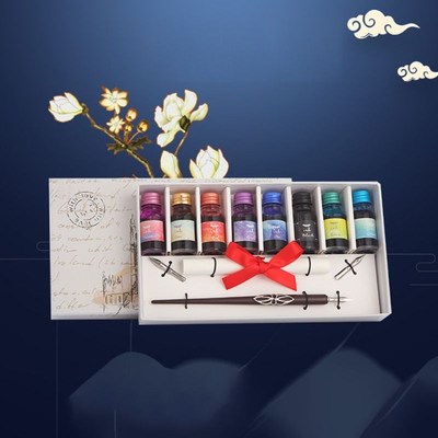 极速Wooden Caligraphy Dip Pen HBook Line Signature Fountain