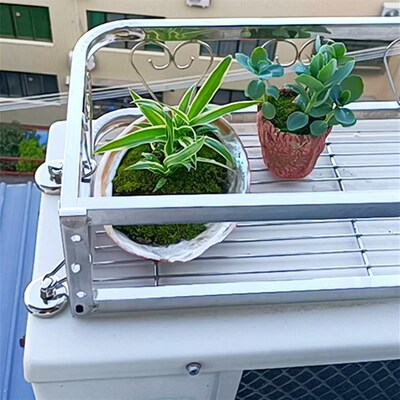 空调外机置物架不锈钢花架多肉架窗台花篮安全防掉落防风吹倒晒鞋