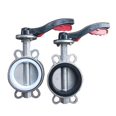 不锈钢304蝶阀g D71X-16 手动对夹式蝶阀 四氟蝶阀DN50/80/100/15