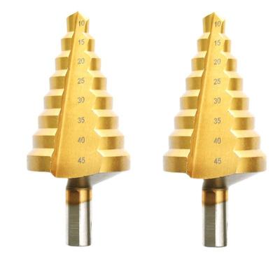 10-45mm宝塔钻头三角柄扩孔木工打孔工具镀钛阶梯钻冲击钻