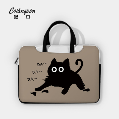 可爱猫咪笔记本手提电脑包适用苹果macbookair13华为matebookd联想小新pro14内胆包戴尔华硕15.6荣耀16保护套
