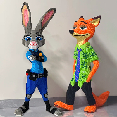 DUZ疯狂动物城朱迪兔子积木男女孩系列小颗粒成人高难度拼装玩具