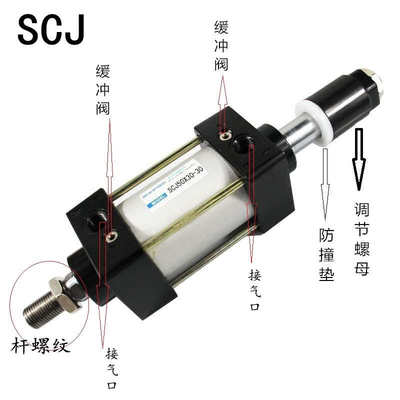 SCJ80\100\125X75X100X150X200X250X300-50-75-100-S可调行程气缸