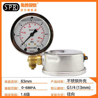 德玛仕进口压力表DMASS测压表 液压表 挖掘机耐震测压压力表套装