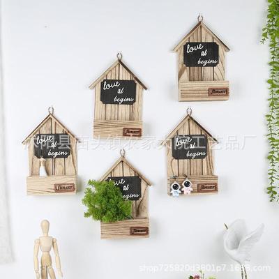 木质壁挂小木屋跨境家居装饰客厅卧室花园工艺品欧式风创意摆件