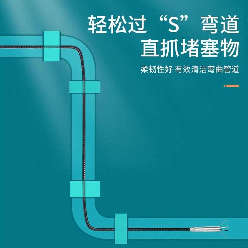 管道疏通夹下水道异物垃圾夹四爪拾物器厕所弹簧钩子马桶清理工具