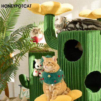 蜜罐猫仙人掌猫爬架猫窝猫树一体超大型绿植猫架面料升级 220601g
