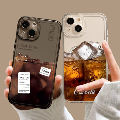 冰美式手机壳咖啡适用苹果15/16可乐iphone14promax拿铁13夏日12mini小众11新款x高级感8plus透明xr爆款xs/se
