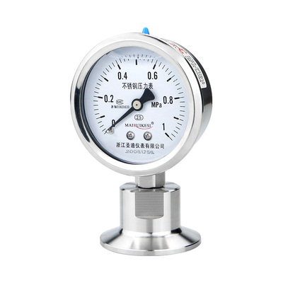 隔膜压力表YTP60BF/MC卫生型不锈钢耐震膜片快装卡箍式卡盘油压表